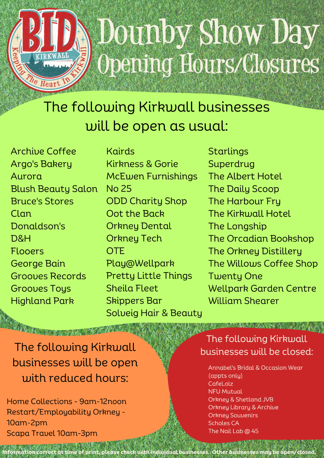 Dounby Show Day 2023 - Kirkwall Businesses are open | Kirkwall BID
