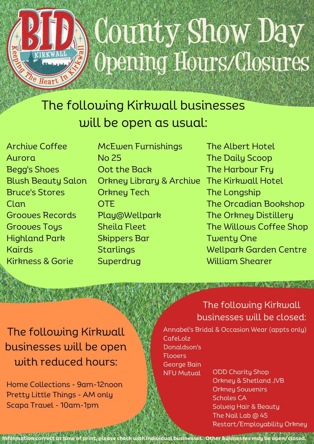 County Show Day 2023 - Kirkwall Businesses are open | Kirkwall BID